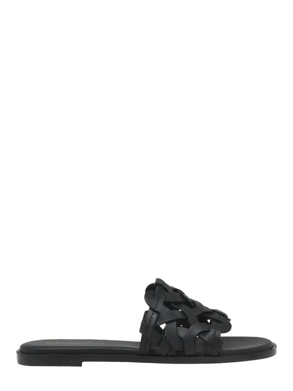 GIANVITO ROSSI Amalfi Flat Slides - Black - Calf