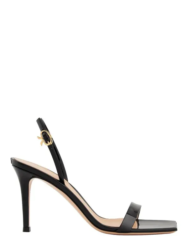 GIANVITO ROSSI Ribbon Stiletto 85 - Black -  Patent Calf