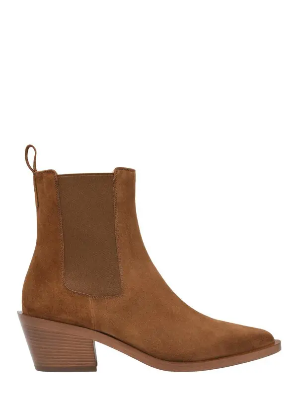 GIANVITO ROSSI Wylie Chelsea Booties - Brown - Suede