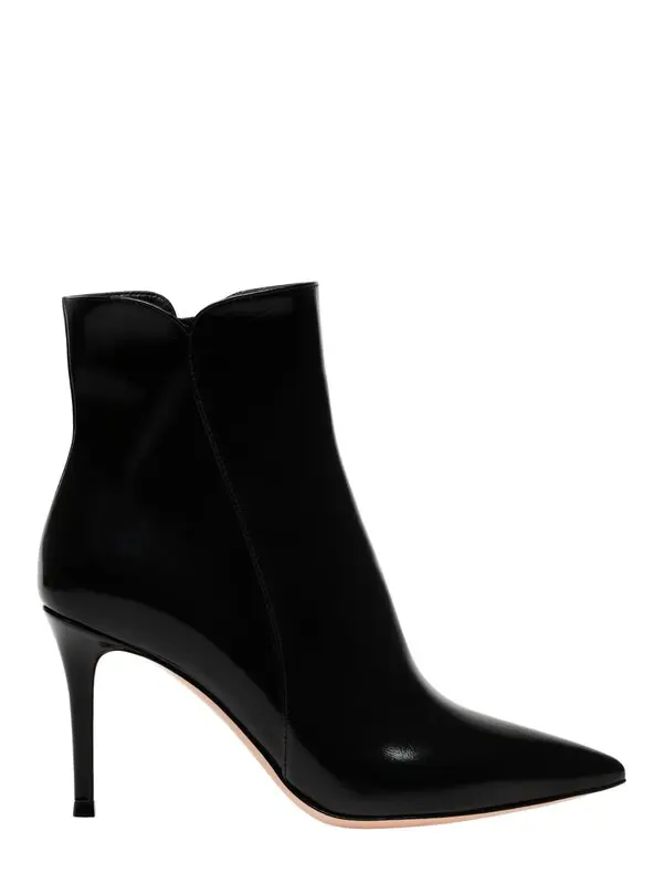GIANVITO ROSSI Levy 85 Ankle Boots - Black - Glossy Nappa