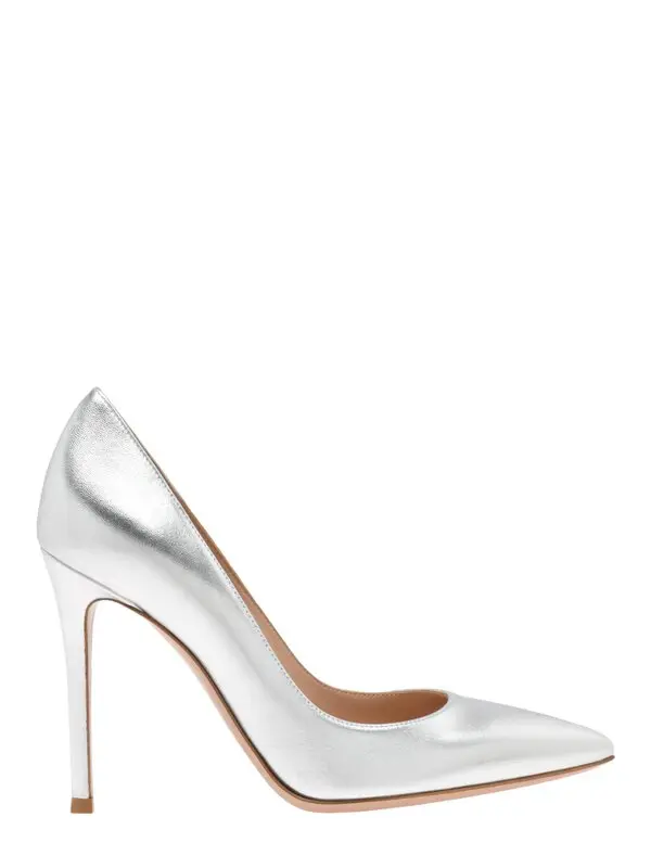 GIANVITO ROSSI 105 Pumps - Silver - Metallic Nappa