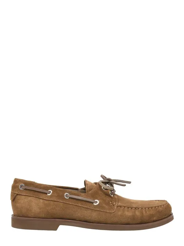 GIANVITO ROSSI Vandée Boat Shoe - Brown - Suede