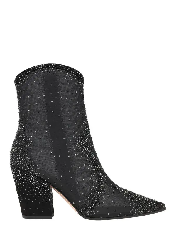 GIANVITO ROSSI Rania West Crystal-embellished Booties - Black - Silk Organza