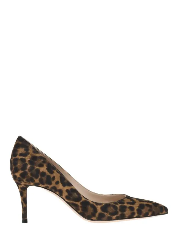 GIANVITO ROSSI 70 Suede Pumps - Leopard Print - Suede