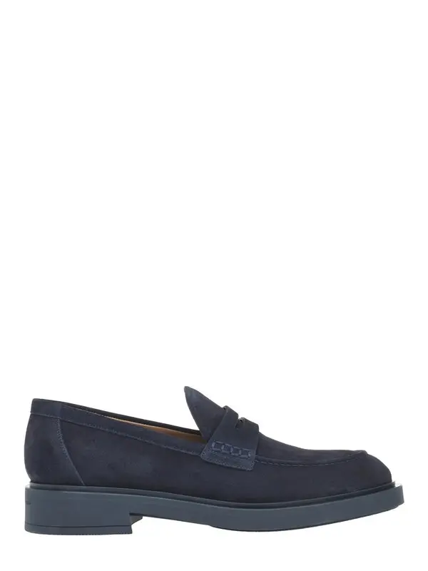 GIANVITO ROSSI Harris Loafer - Blue - Suede Leather