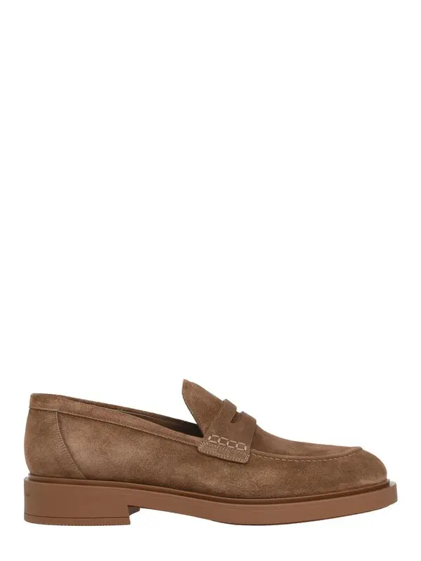 GIANVITO ROSSI Harris Loafer - Brown - Suede Leather