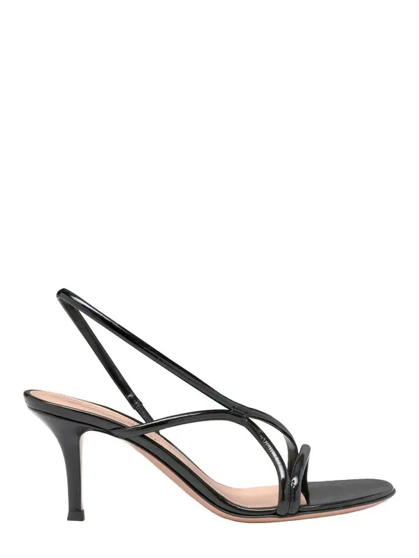 GIANVITO ROSSI Ellis Strappy Leather Sandals - Black - Glossy Nappa