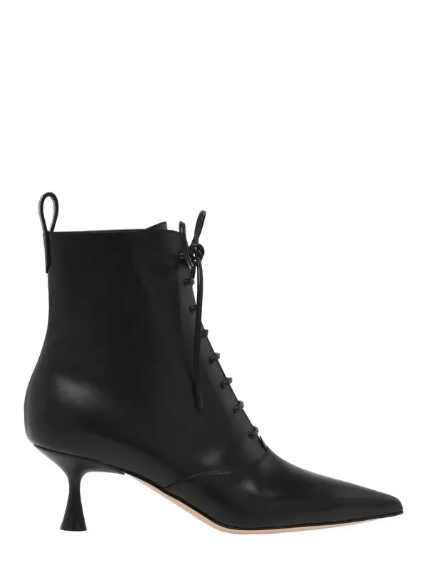 GIANVITO ROSSI Morganne 55 Lace-up Booties - Black - Calf