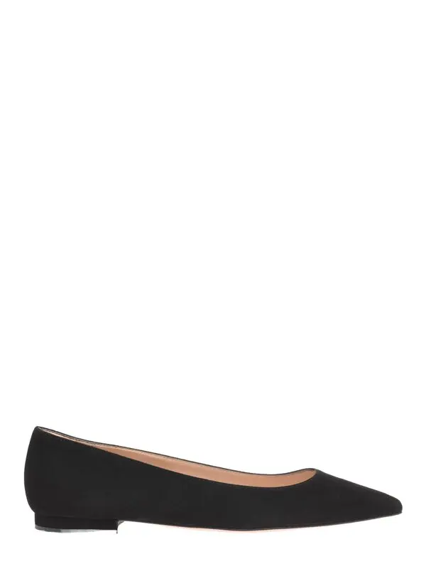 GIANVITO ROSSI Pointed-toe Ballerina Flats - Black - Suede