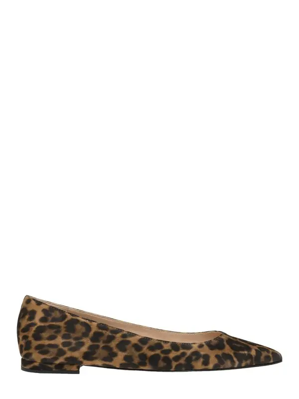 GIANVITO ROSSI Pointed-toe Ballerina Flats - Leopard Print - Suede