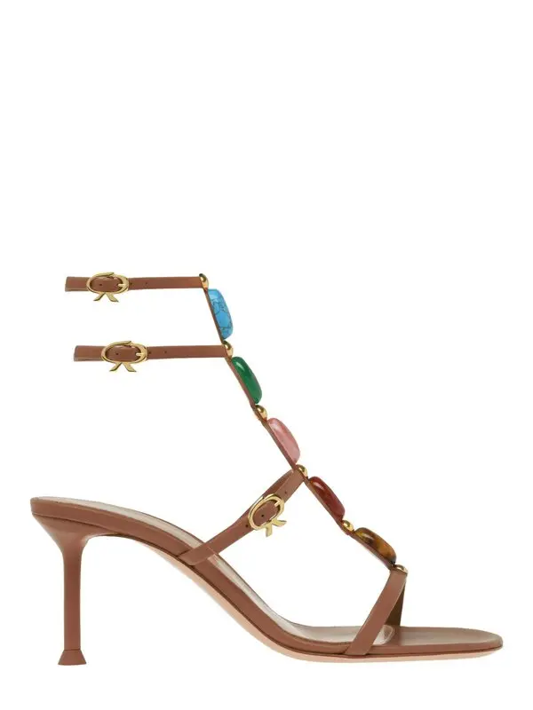 GIANVITO ROSSI Shanti 70 Gladiator Sandals - Brown - Nappa