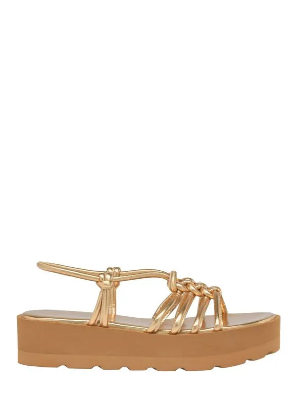 GIANVITO ROSSI Hebe Flatform Sandals - Gold - Metallic Nappa