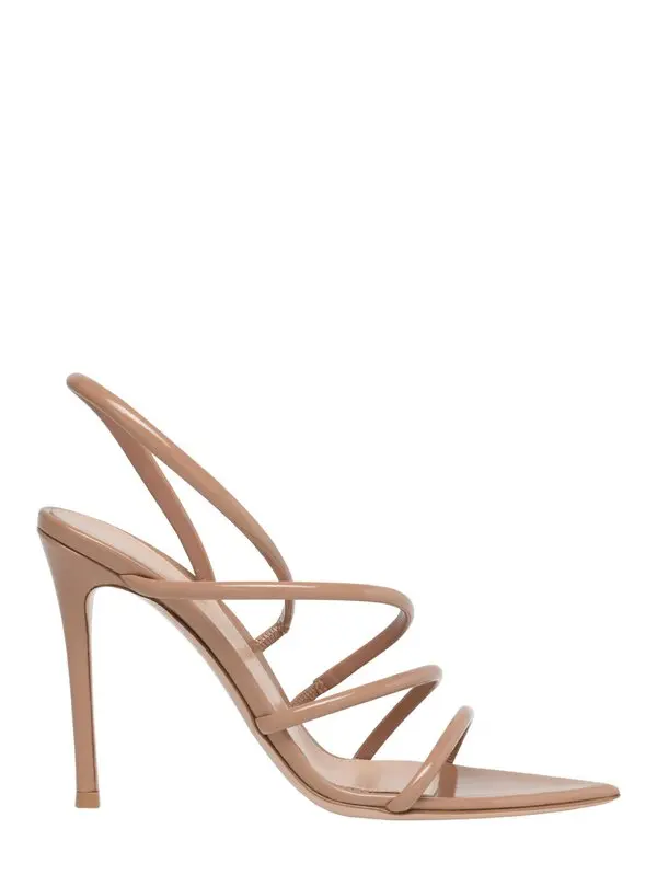 GIANVITO ROSSI Ettie Leather Stiletto Sandals - Pink - Glossy Nappa
