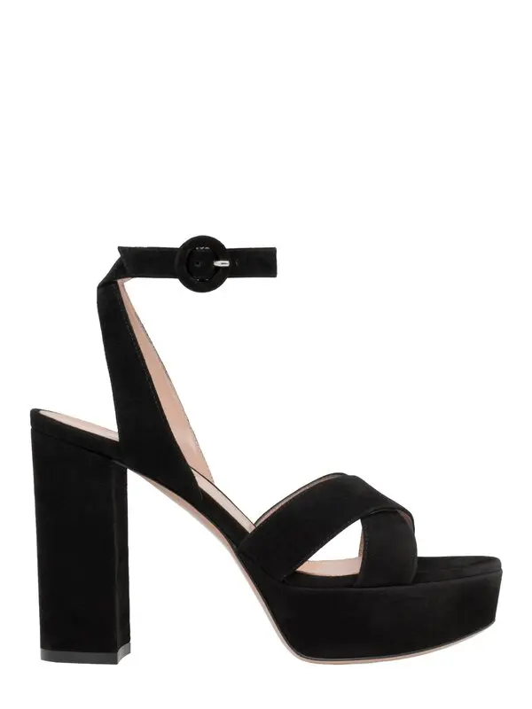 GIANVITO ROSSI Sabrina Platform Sandals - Black - Suede