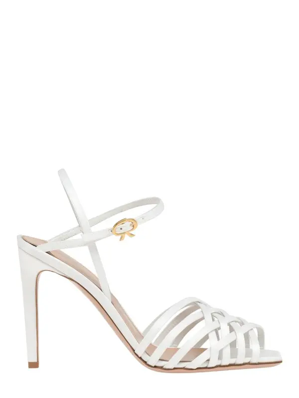 GIANVITO ROSSI Kerry Satin Sandals - White - Satin