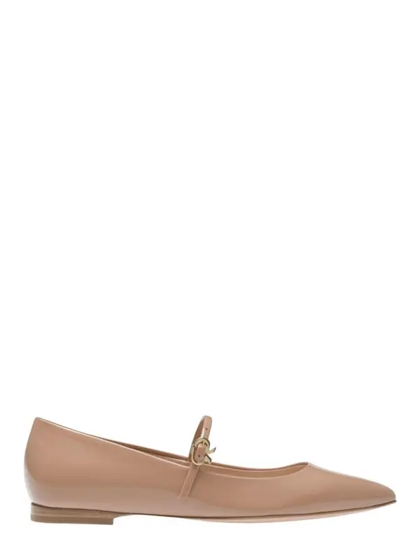 GIANVITO ROSSI Ribbon Jane Flat - Pink - Patent Calf