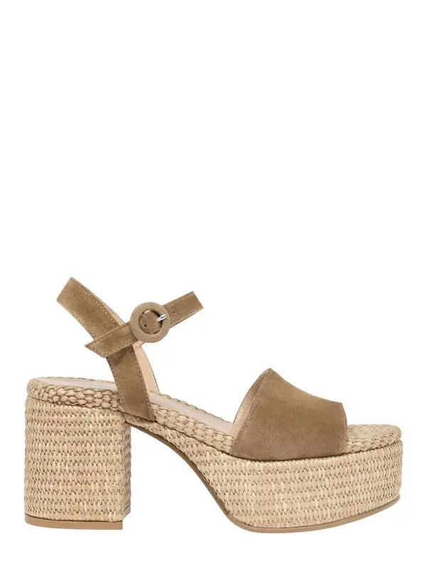 GIANVITO ROSSI Carol Suede Sandals - Brown - Suede