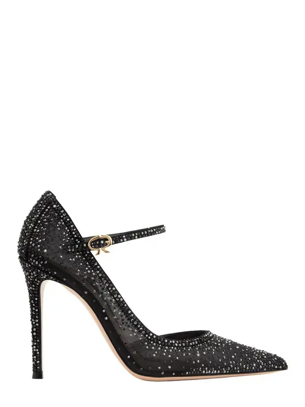 GIANVITO ROSSI Rania Mary Jane - Black - Silk Organza