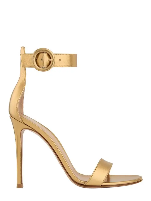 GIANVITO ROSSI Portofino 105 Sandal - Gold - Metallic Nappa