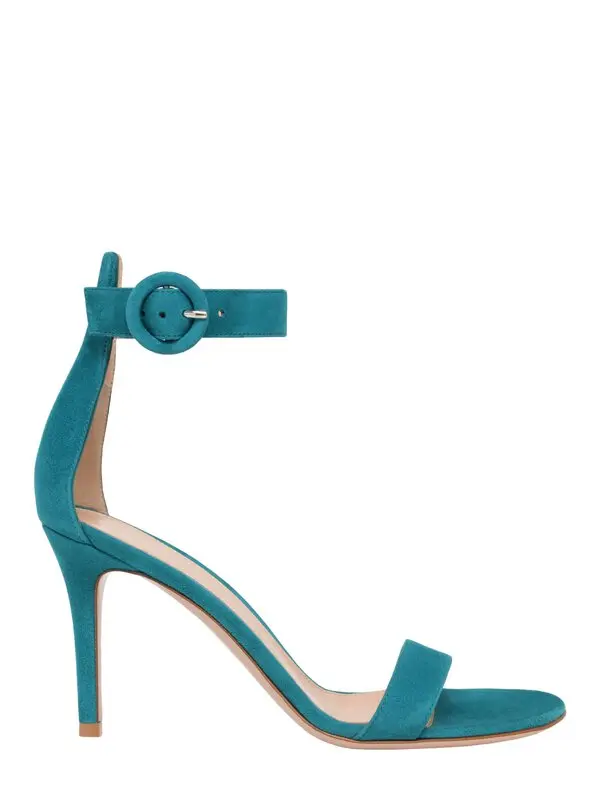 GIANVITO ROSSI Portofino 85 Sandal - Blue - Suede