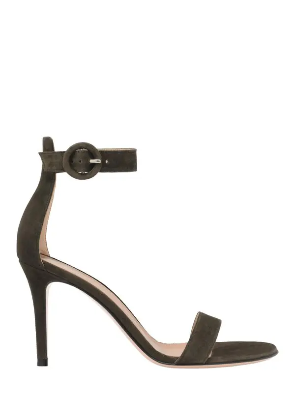 GIANVITO ROSSI Portofino 85 Sandal - Green - Suede