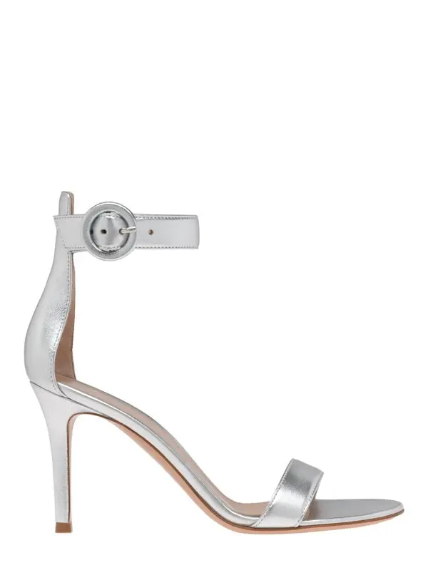 GIANVITO ROSSI Portofino 85 Sandal - Silver - Metallic Nappa