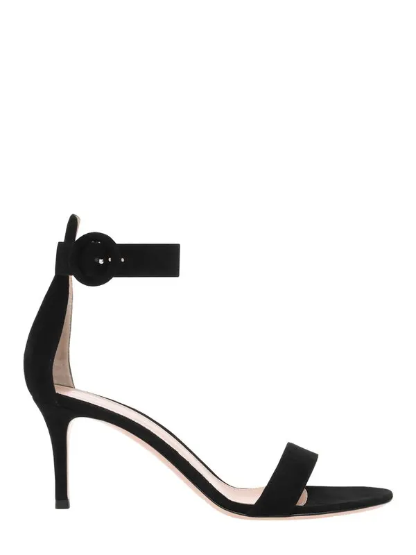 GIANVITO ROSSI Portofino 70 Sandal - Black - Suede