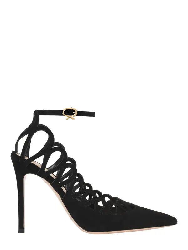 GIANVITO ROSSI Elisa D'orsay Stiletto Heel Pumps - Black - Suede