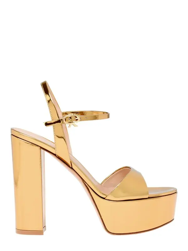 GIANVITO ROSSI Marlena Platform Sandals - Gold - Shiny Calf