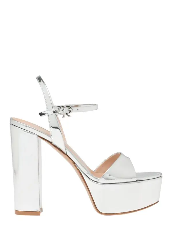 GIANVITO ROSSI Marlena Platform Sandals - Silver - Shiny Calf
