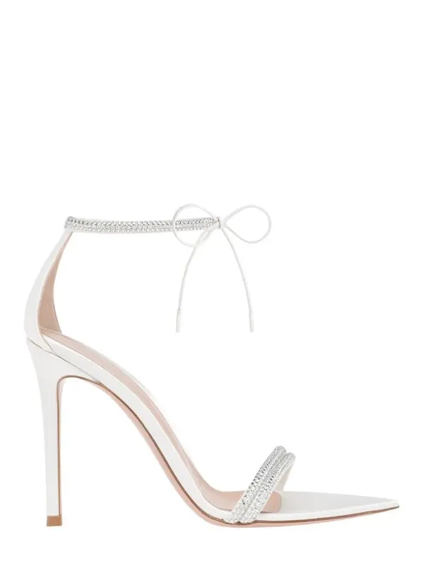 GIANVITO ROSSI Montecarlo Embellished Stiletto Sandals - White - Calf