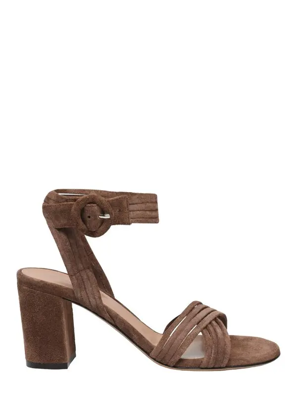 GIANVITO ROSSI Lianne Suede Sandals - Brown - Suede