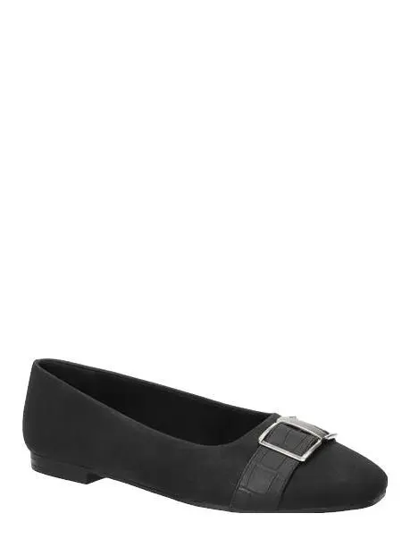 EASY WORKS BY EASY STREET Keely Flat - Black Matte-croco