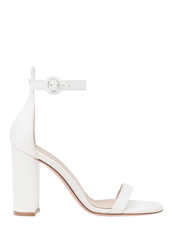 GIANVITO ROSSI Gaeta Round Toe Sandals - White - Nappa