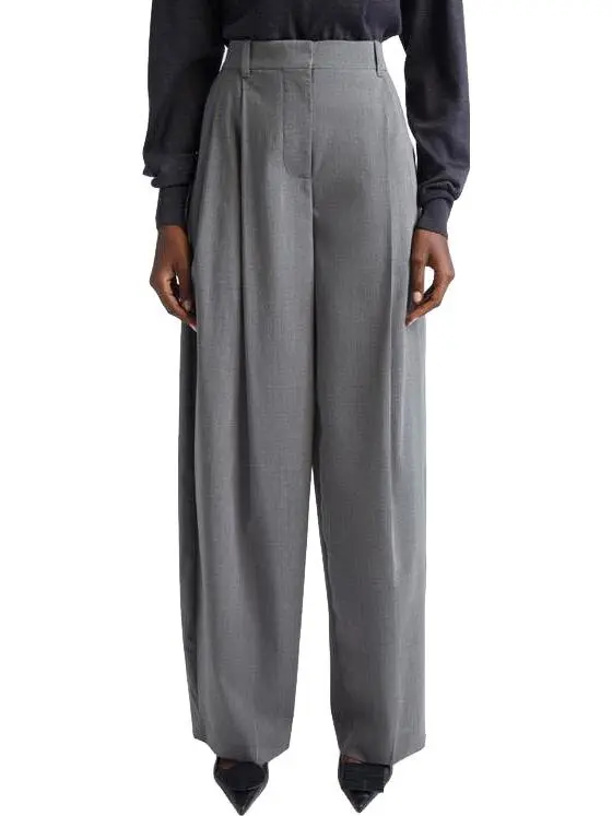Jacquemus Le Pantalon D'homme Pleated Wide Leg Pants - Grey