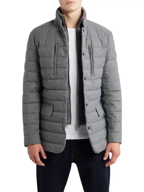 SAVE THE DUCK Felipe Water Resistant Quilted Jacket - Mid Grey Melange