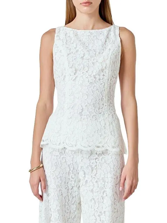 Endless Rose Lace Tie-back Top - White