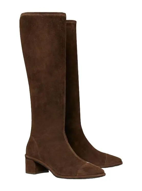 Tory Burch Cap Toe Knee High Boot - Cocoa