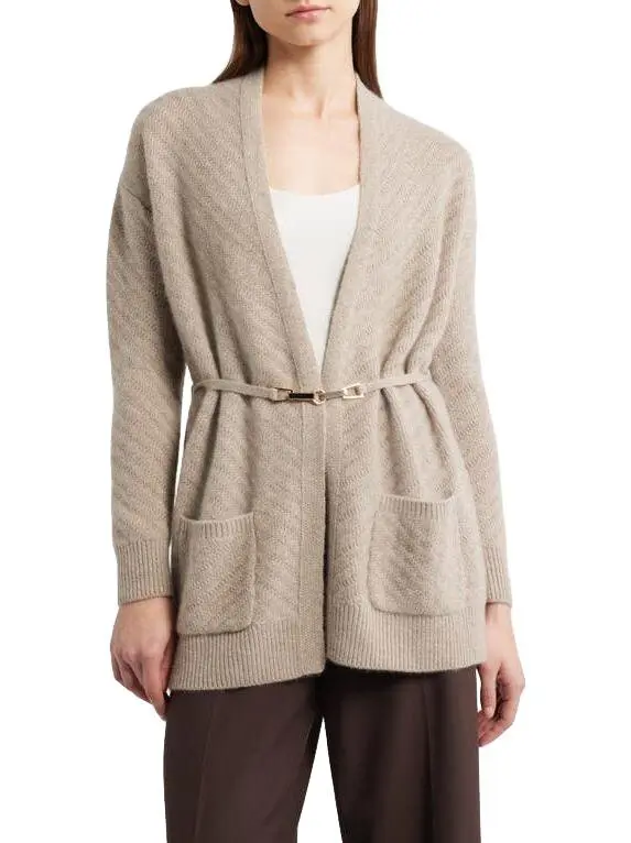Elie Tahari Diane Cashmere Cardigan - Beige Heather