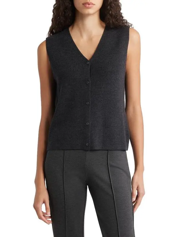 Eileen Fisher Wool Vest - Charcoal
