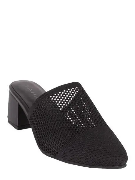 Tahari Knit Block Heel Mule - Black