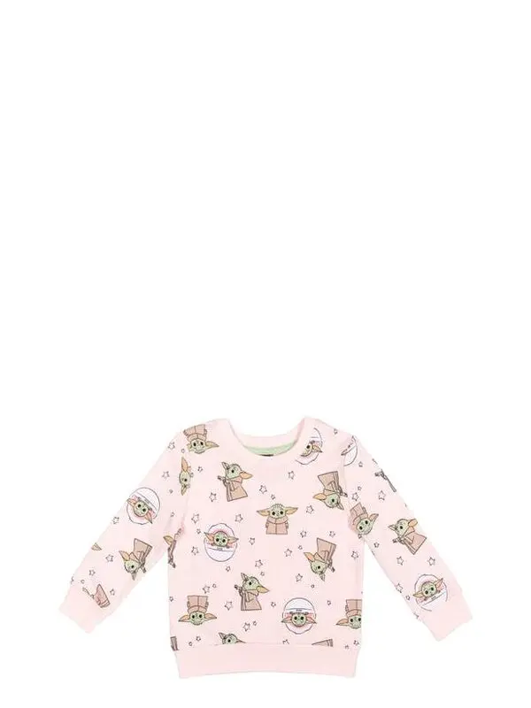 STAR WARS Printed Pullover Sweatshirt - Baby Yoda Pink Pink