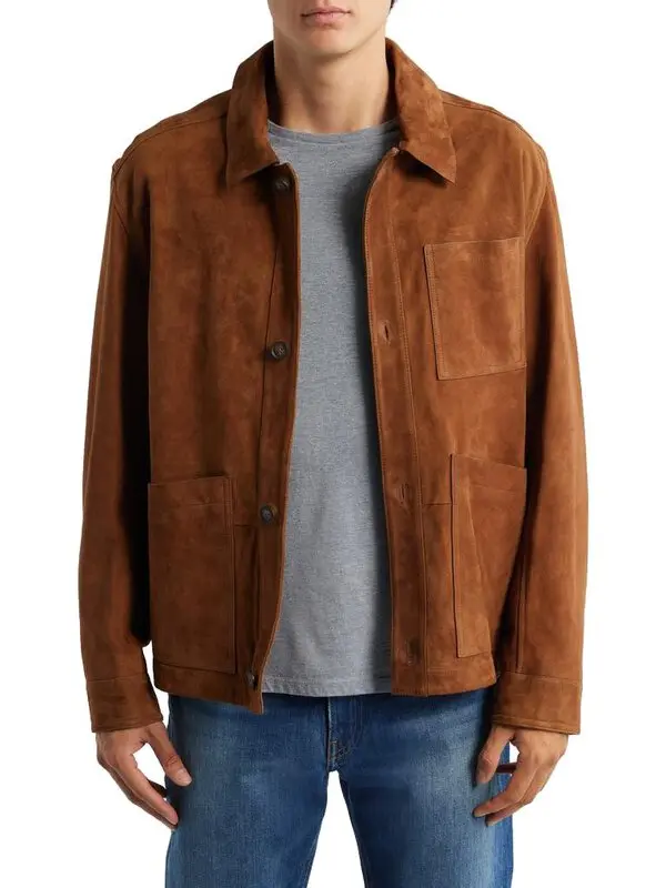 BOSS Markuedo Suede Jacket - Medium Brown