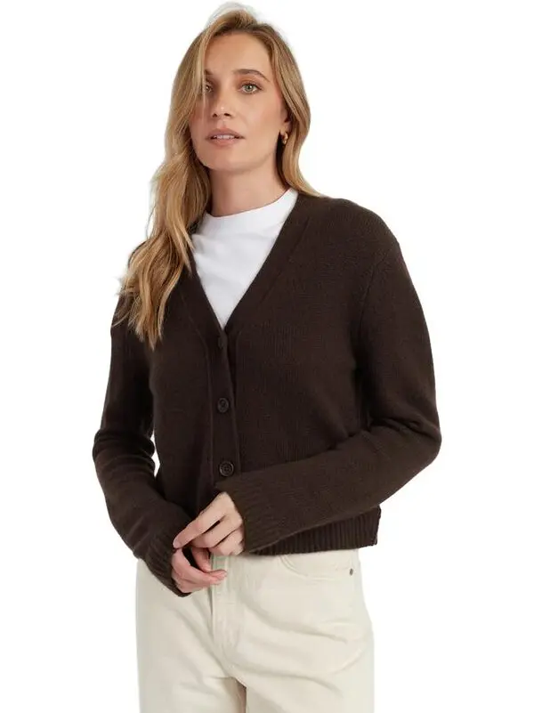 Chinti & Parker Pure Cashmere Cardigan - Chocolate