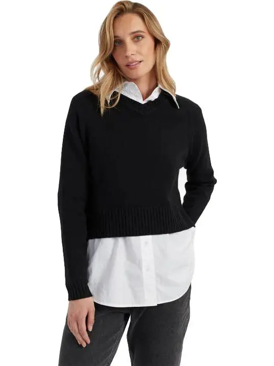 Chinti & Parker Pure Cashmere V-neck Sweater - Black