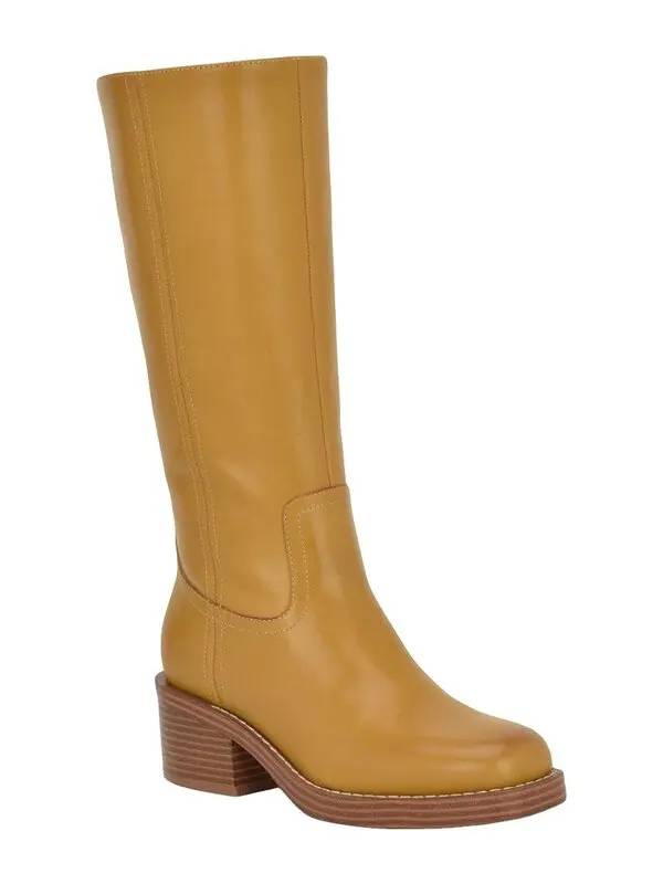 Nine West Broklyn Block Heel Mid-calf Boots - Light Natural