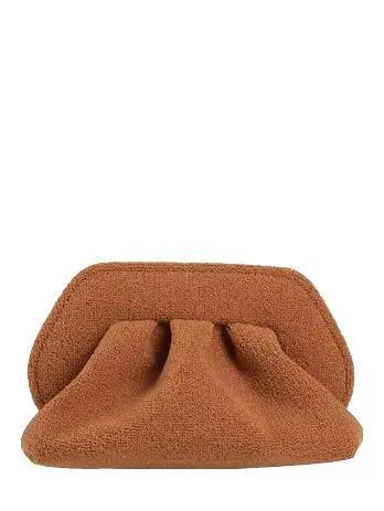 THEMOIRE Bouclé Clutch With Detachable Strap - Brown