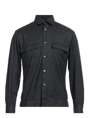 XACUS Shirt Charcoal Size Virgin Wool - Grey