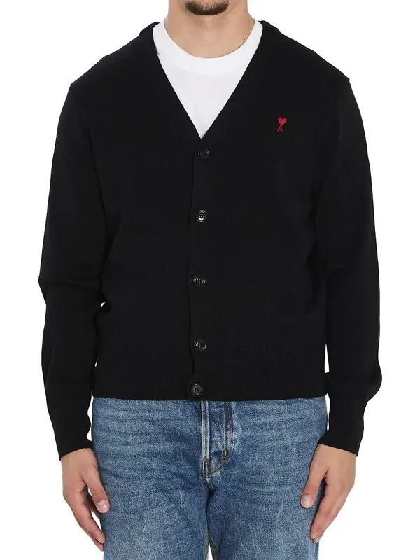 Ami De Coeur Wool Cardigan - Black