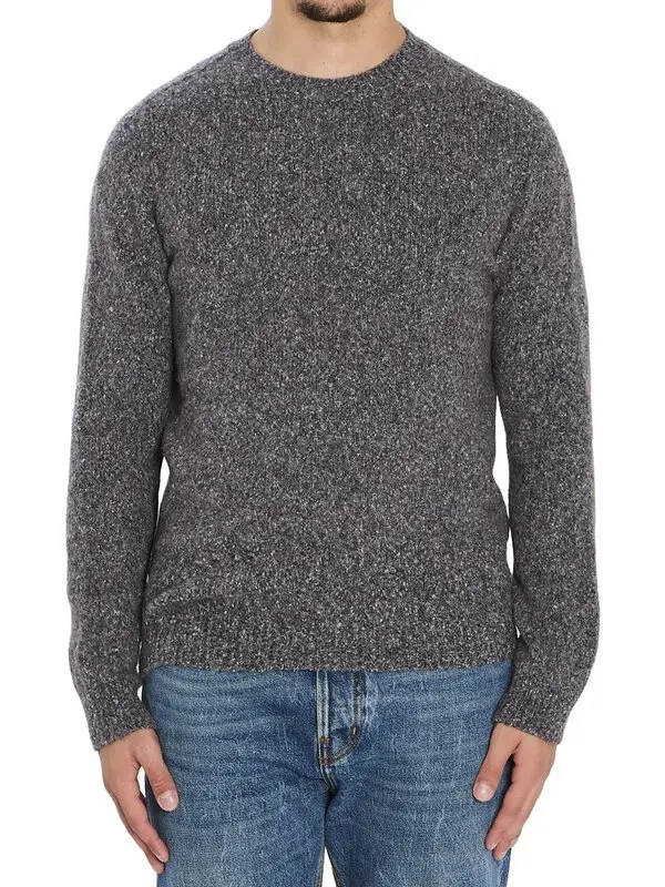 ROBERTO COLLINA Knitted Crew Neck Pullover - Grey
